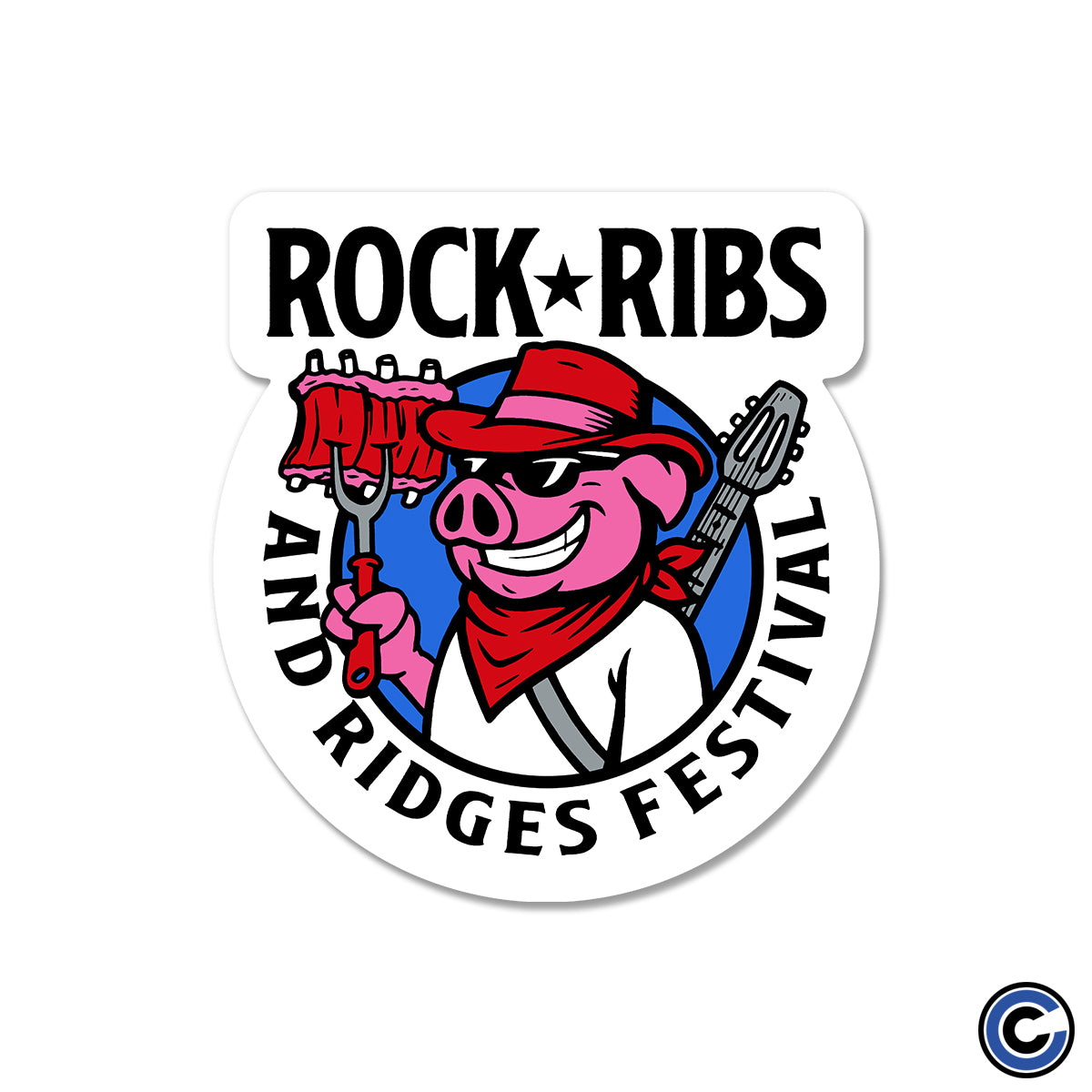 Rock Ribs and Ridges Festival "Rock Pig Icon" Sticker